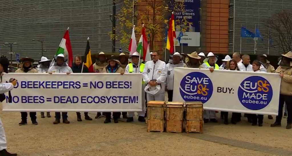 Διαμαρτυρία μελισσοκόμων στις Βρυξέλλες - Melissokomia Net . gr